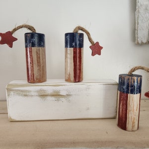 Personalized Wood Decoration - Wooden Firecracker Blocks - Fourth of ...