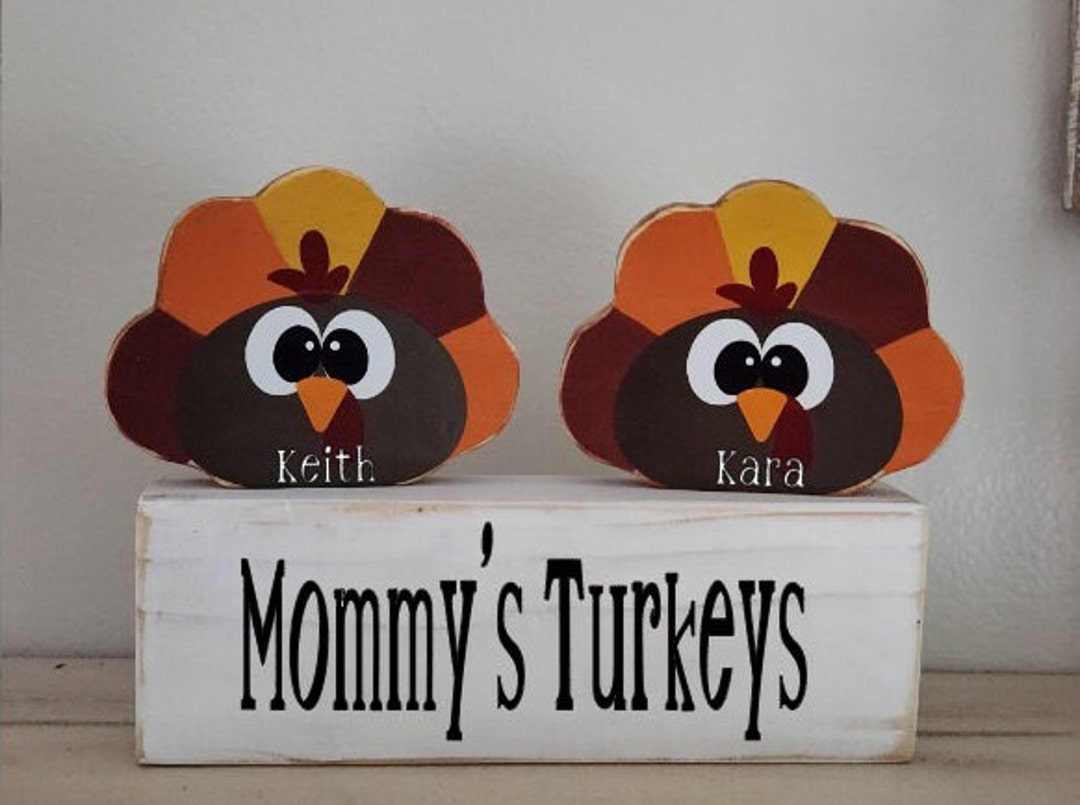 Personalized Wood Decoration - Custom Wooden Turkey Blocks ...