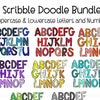 Scribble Letters, Bright Doodle Alphabet, PNG Bundle, Doodle ...