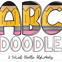 Crayon Alphabet PNG Doodle Letters Kids Scribble Sublimation Font ...
