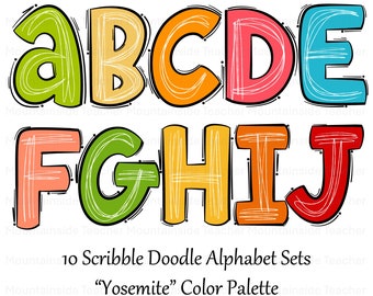 Scribble Doodle Alphabet PNG: Colorful Letters, Numbers, Symbols ...