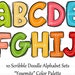 Tie Dye Letters, Bright Doodle Alphabet, PNG Bundle, Doodle Sublimation ...