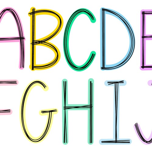 Scribble PNG Font Digital Download PNG Clipart Doodle - Etsy