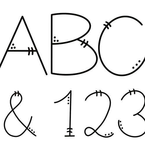 Doodle Alphabet Font Clipart PNG and TTF Format - Etsy Canada