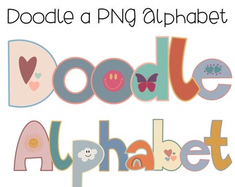 Custom Doodle Font, Custom Alphabet, Custom Scribble Letters, PNG ...