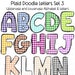 Plaid Letters, Doodle Alphabet, PNG, Sublimation, Alpha Set, Clipart ...
