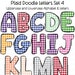 Plaid Letters, Doodle Alphabet, PNG, Sublimation, Alpha Set, Clipart ...