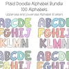 Scribble Letters, Bright Doodle Alphabet, PNG Bundle, Doodle ...