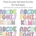 Scribble Letters, Bright Doodle Alphabet, PNG Bundle, Doodle ...