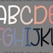 Dusk Colors Doodle Letters Alphabet PNG Bundle Doodle Sublimation Alpha ...