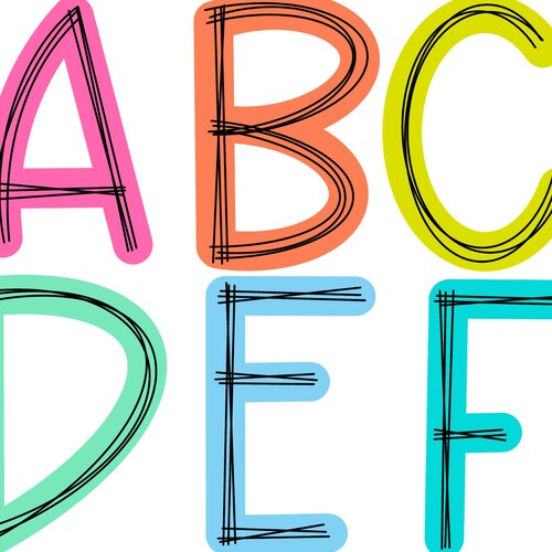 Doodle Alphabet PNG Alphabet Letters PNG Bundle Hand Drawn - Etsy