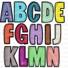 Glitter Doodle Alphabet PNG Doodle Sublimation Alpha Set Design PNG ...