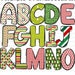 Christmas Doodle Alphabet PNG Doodle Sublimation Alpha Set Design PNG ...