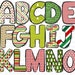 Christmas Doodle Alphabet PNG Doodle Sublimation Alpha Set Design PNG ...