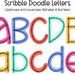 Glitter Doodle Alphabet PNG Doodle Sublimation Alpha Set Design PNG ...
