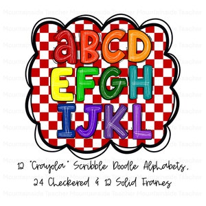 Scribble Letters, Crayola Colored Alphabet, PNG, Doodle Sublimation ...