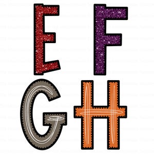 Fall Doodle Alphabet: PNG Clipart, Autumn Leaf Letters (digital ...