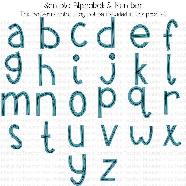 Scribble Doodle Letters Bright Neon Colors PNG Bundle Alphabet - Etsy