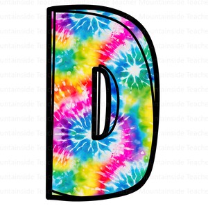 Bright Tie Dye Alphabets, Bright Colors, Doodle Letters, Hand Drawn ...