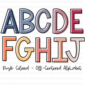 Block Doodle Letters, Dusk Doodle Alphabet, Sublimation Set, PNG Doodle ...
