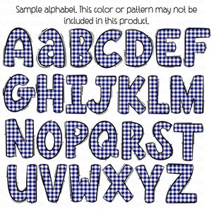 Plaid Letters, Doodle Alphabet, PNG, Sublimation, Alpha Set, Clipart ...