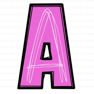 Scribble Alphabets, Neon Colors, Doodle Letters, Hand Drawn Alphabet ...