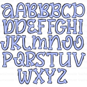 Bright Doodle Alphabet, Scribble PNG Clipart, 10 Colors (digital ...