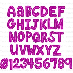 Scribble Letters, Bright Doodle Alphabet, PNG Bundle, Doodle ...