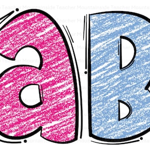 Crayon Doodle Alphabet PNG Bundle: Summer Colors (digital Download) - Etsy