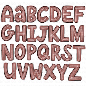 Scribble Letters, Boho Doodle Alphabet, PNG Bundle, Doodle Sublimation ...