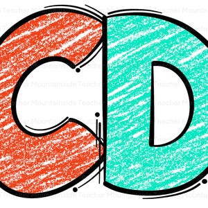 Crayon Doodle Alphabet PNG Bundle: Summer Colors (digital Download) - Etsy