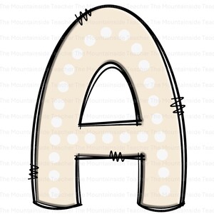 Dotted Letters, Boho Doodle Alphabet, PNG Bundle, Doodle Sublimation ...