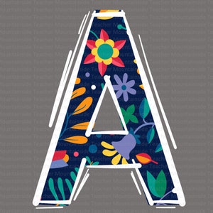 Doodle Letters, Bright Floral Alphabet, PNG Bundle, Doodle Sublimation ...