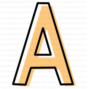 Block Doodle Letters, Dusk Doodle Alphabet, Sublimation Set, PNG Doodle ...