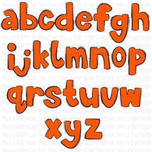 Fall Doodle Letters, Autumn Doodle Alphabet, PNG, Sublimation, Alpha Set Designs, PNG Clipart ...