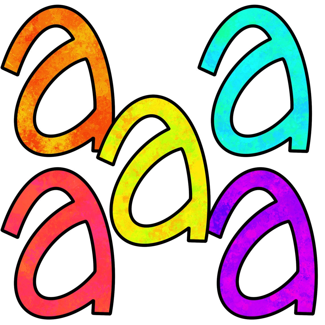 Paint Splatter Colorful Alphabet Letter Set | Alpha Pack Font | PNG ...