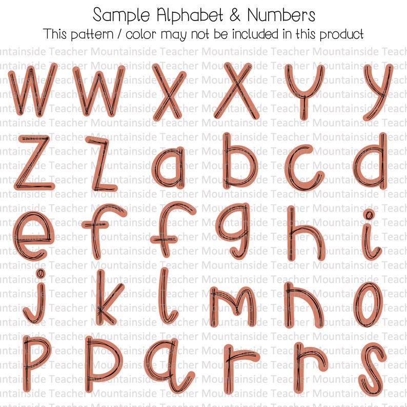 Scribble Letters Shades of Pink and Red Doodle Alphabet PNG - Etsy