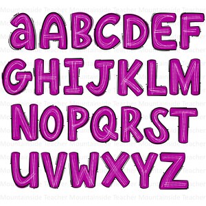 Scribble Letters, Bright Doodle Alphabet, PNG Bundle, Doodle ...