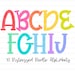 Scribble Letters, Bright Doodle Alphabet, PNG Bundle, Doodle ...