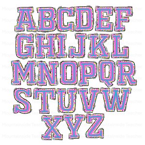 Rainbow Neon Varsity Letters, Marquee Colorful Alphabet Fun PNG Bundle ...