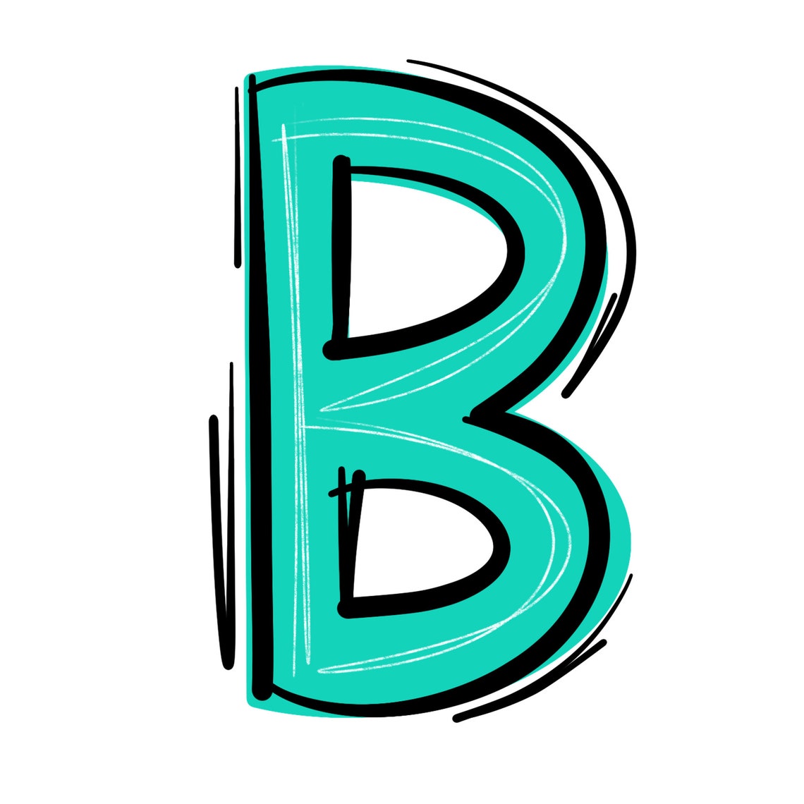 Scribble Letters, Colorful Doodle Alphabet, PNG Bundle, Doodle ...