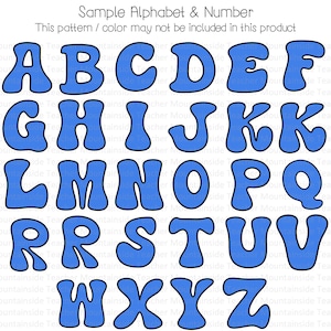 Retro Bubble Letters, Spring Colors Alphabet, PNG Bundle, Doodle ...