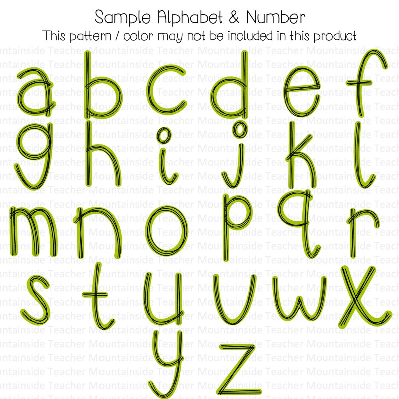 Colorful Scribble Doodle Letters Alphabet PNG Bundle Doodle - Etsy