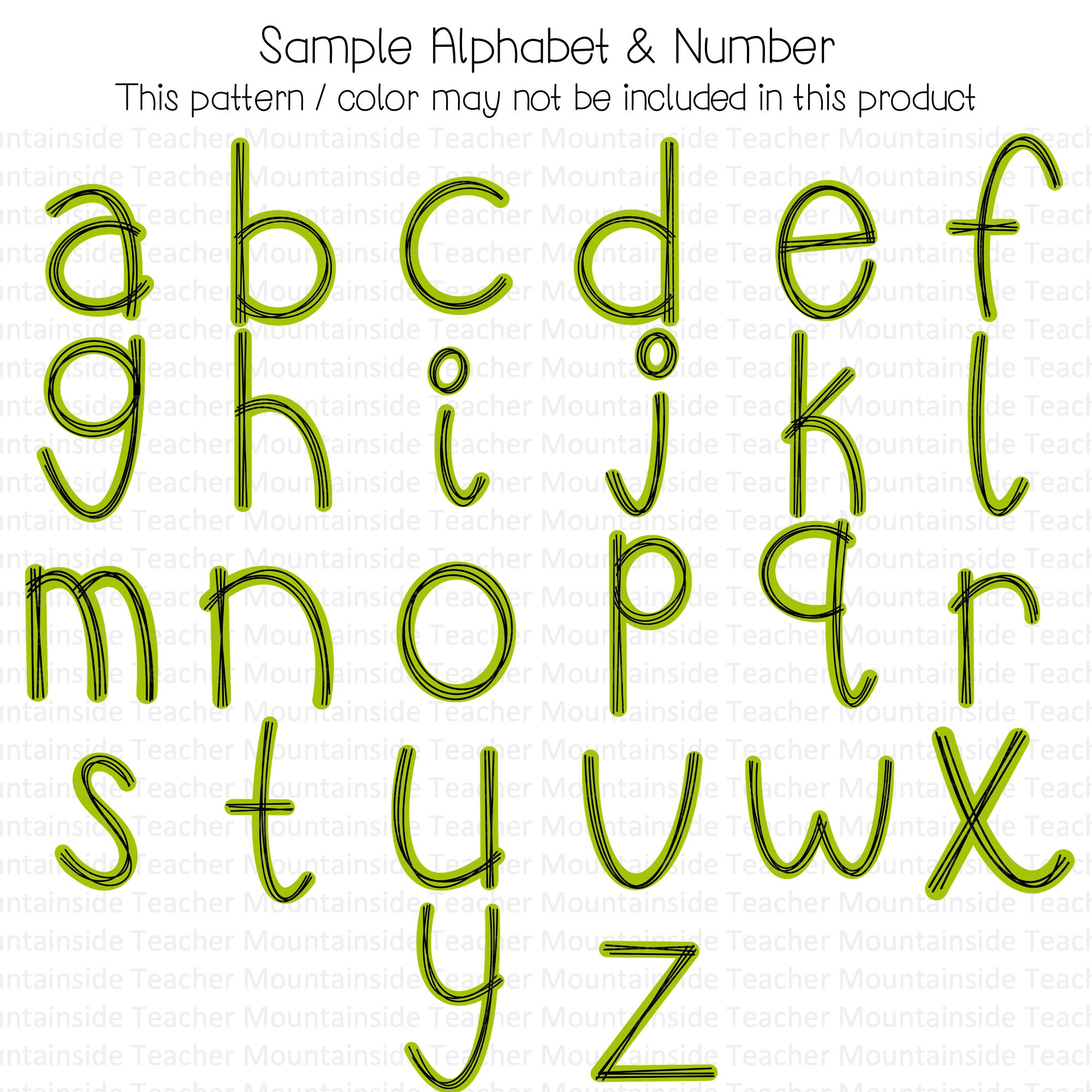Colorful Scribble Doodle Letters Alphabet PNG Bundle Doodle Sublimation ...