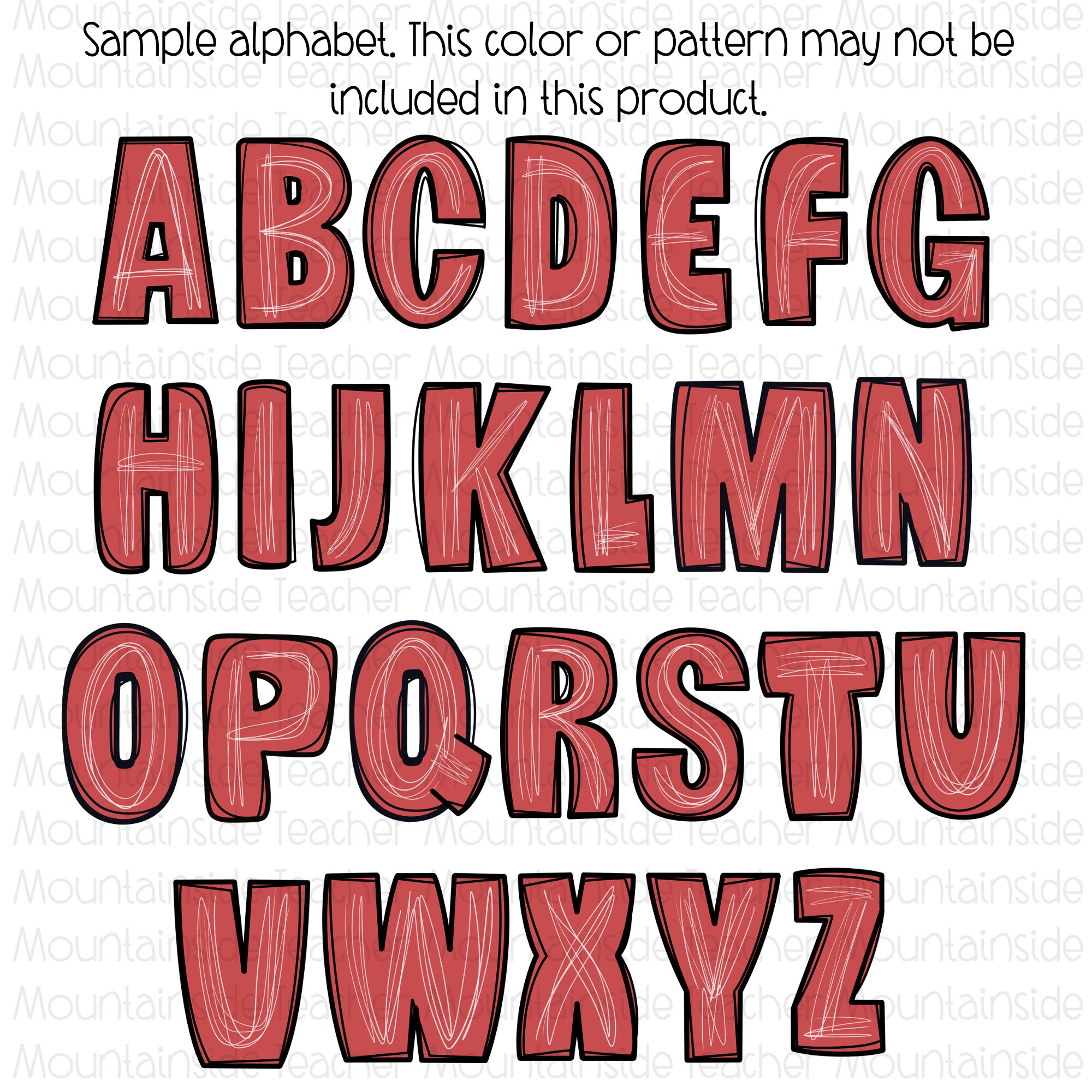 Scribble Letters, Boho Doodle Alphabet, PNG Bundle, Doodle Sublimation ...