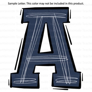 Varsity Letter Alphabet, Gray Tones PNG, Doodle Letters, Hand Drawn ...