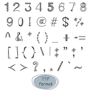 Doodle Alphabet Font Clipart | PNG and TTF Format - Etsy