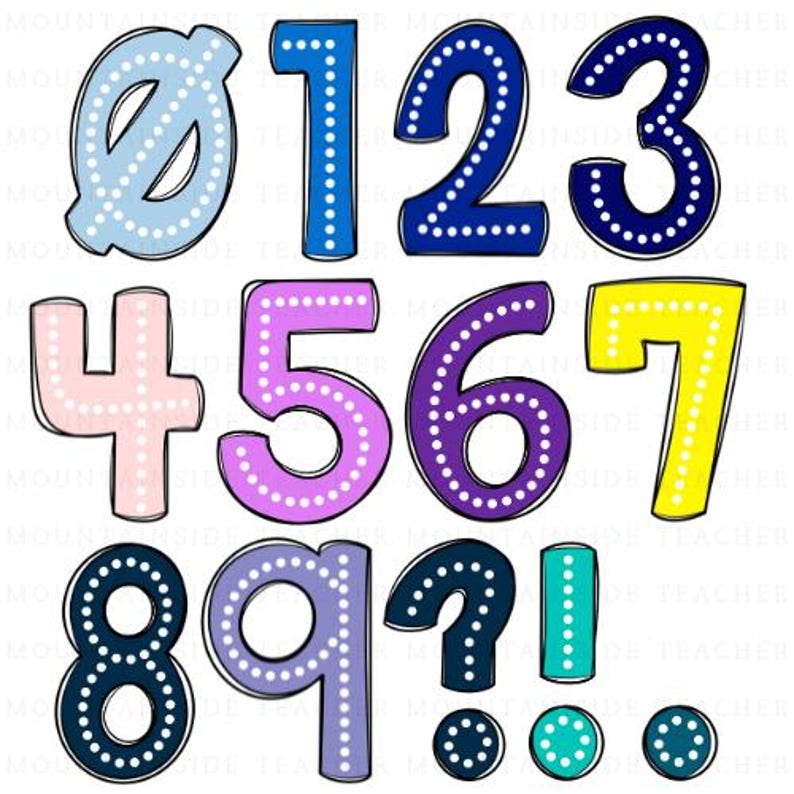 Dotted Doodle Alphabet PNG Bundle: 100 Colorful Letter Sets (digital ...