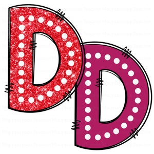 Dotted Doodle Alphabet, PNG Bundle, Sublimation, Alpha Set, PNG Clipart ...