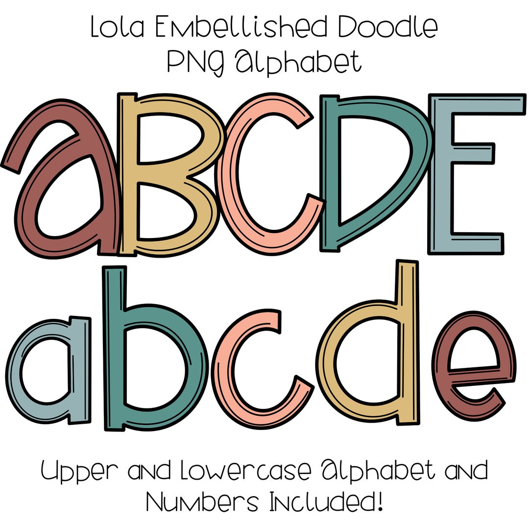 Boho Colors | Alphabet Letter Set | Alpha Pack Font | PNG | Sublimation ...